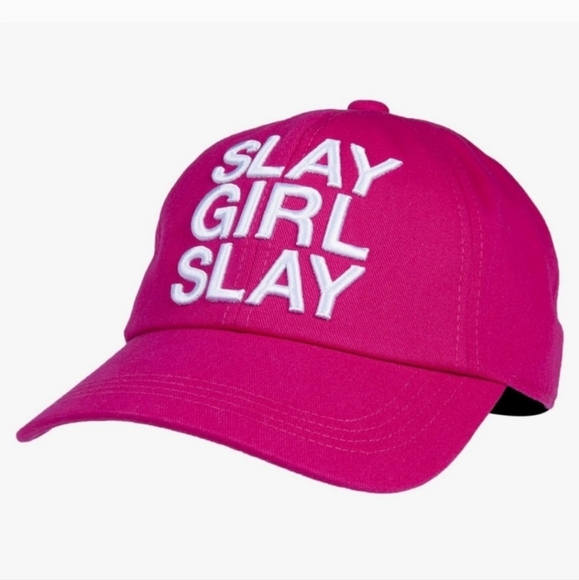 Accessories | Nwt Hot Pink Embroidered Slay Girl Slay Pink Cap Hat ...